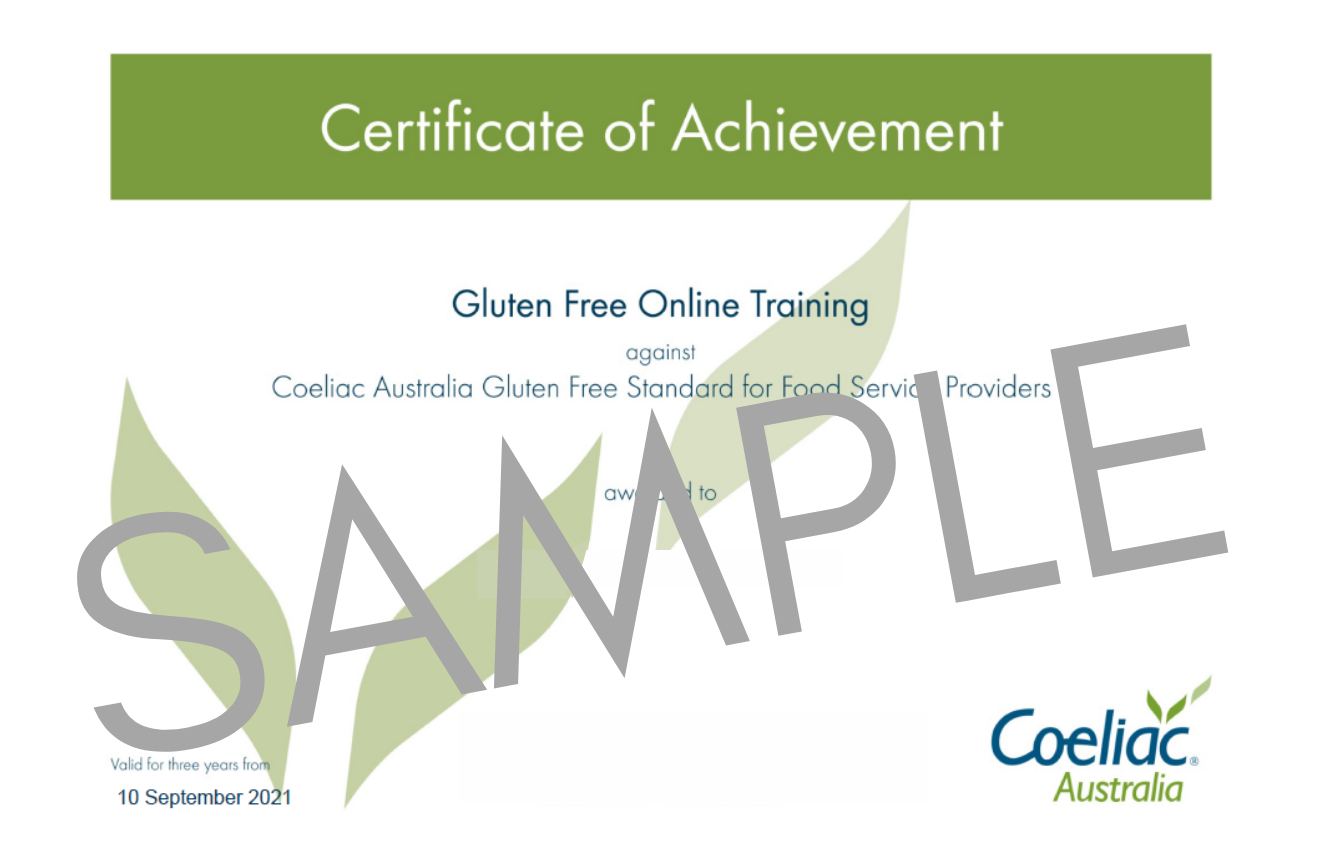 Gluten Free Online Training Module – Coeliac Australia